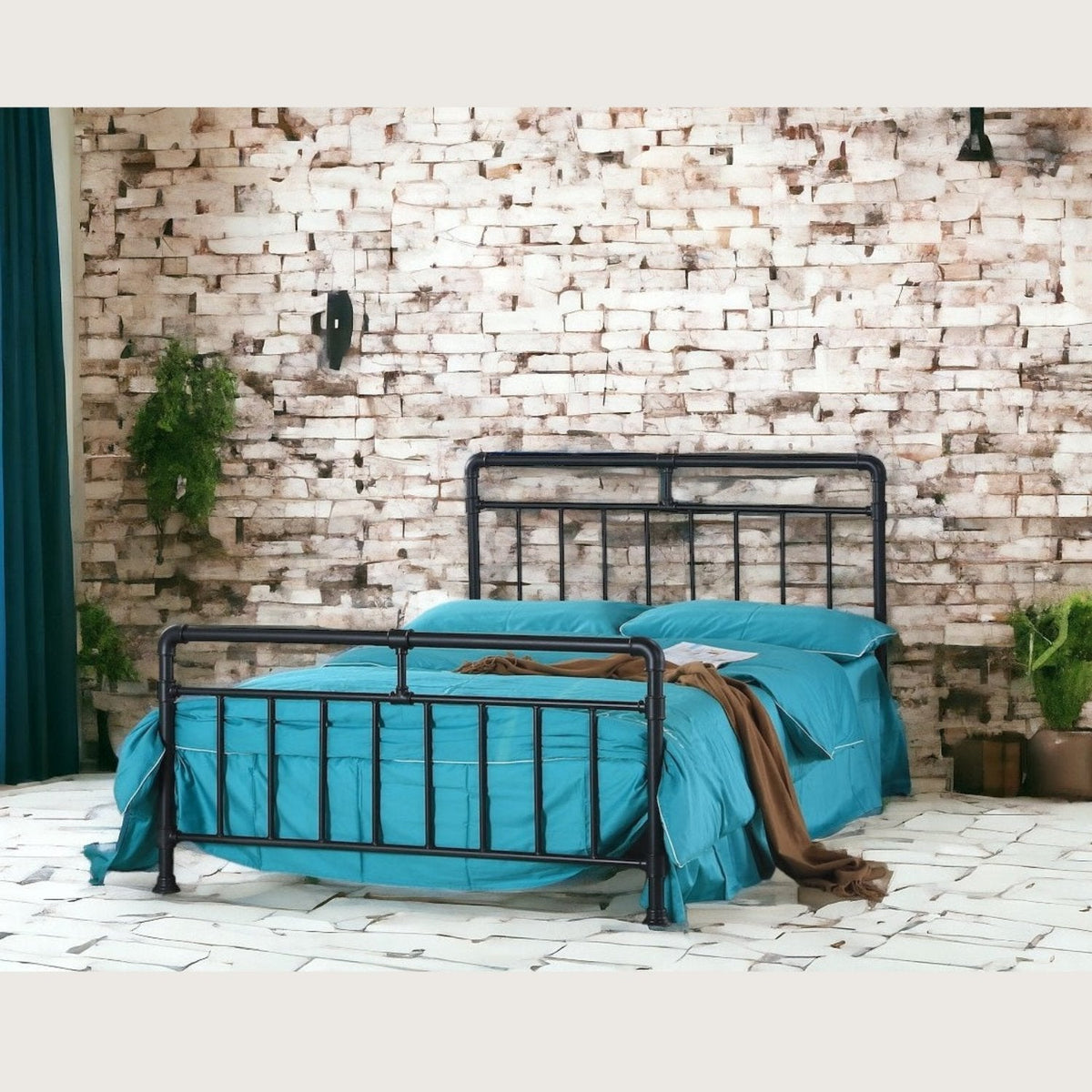 Pippa Rustic Metal Bed – Beds4Us